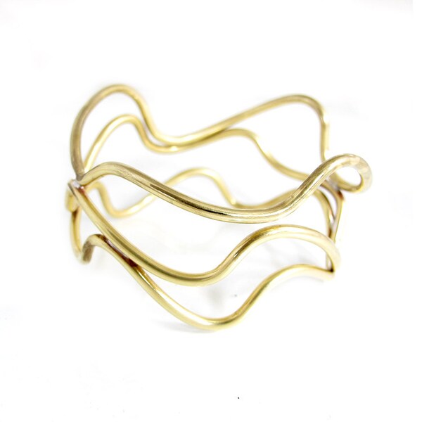 Gold Wire Bangle - Etsy