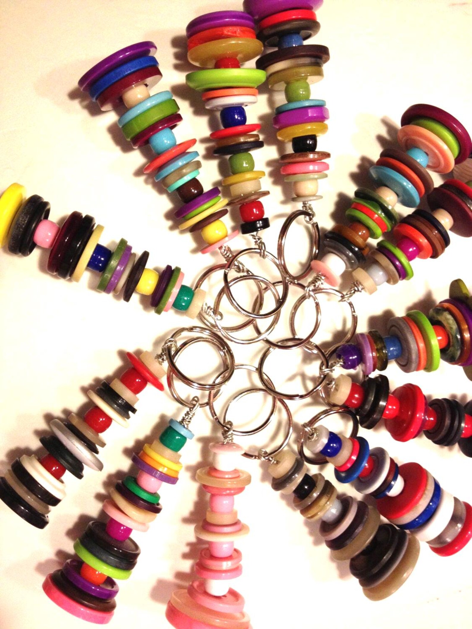 Button and Bead Key Ring - Etsy