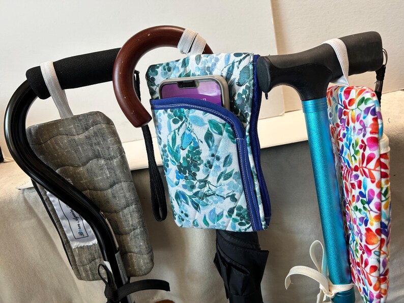 Walking Cane Zipper Pouch W/tie Straps - Etsy