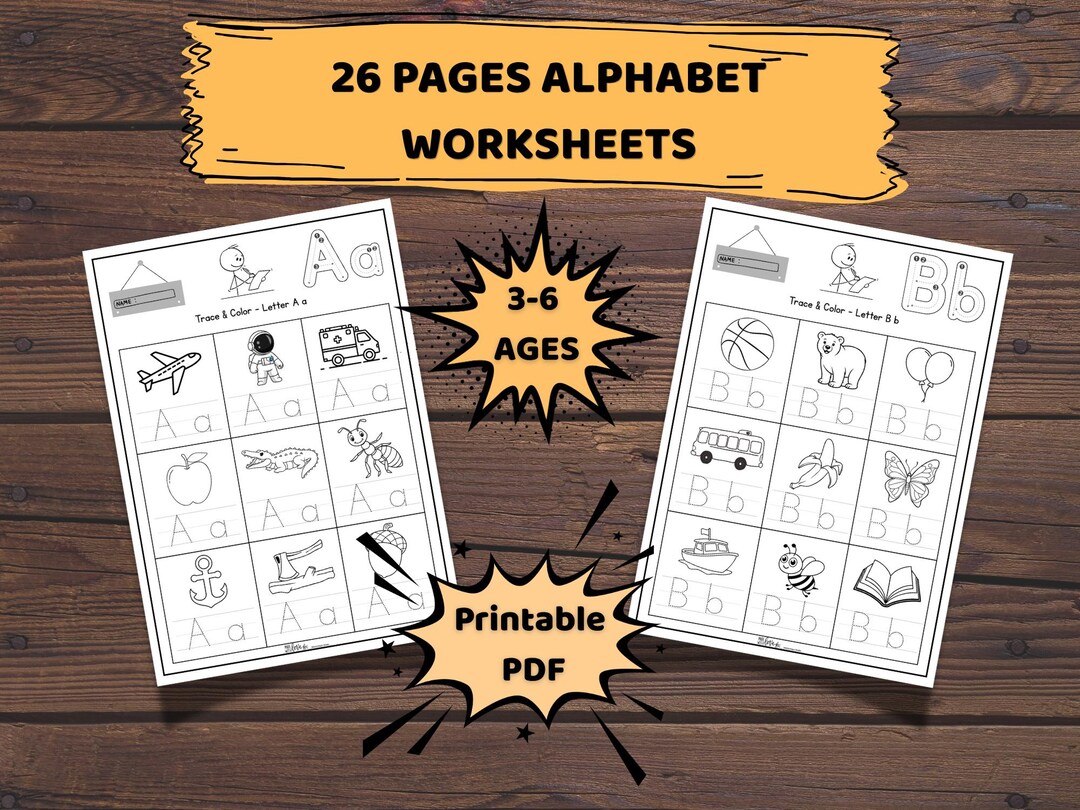 Alphabet Tracing Worksheets A-Z | Preschool Kindergarten Writing ...