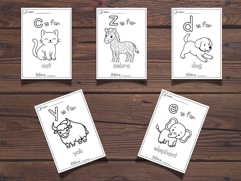 Animal Alphabet Coloring Pages | Lowercase Letter Recognition ...