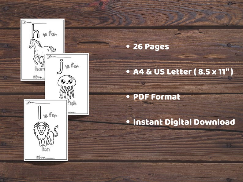 Animal Alphabet Coloring Pages | Lowercase Letter Recognition ...