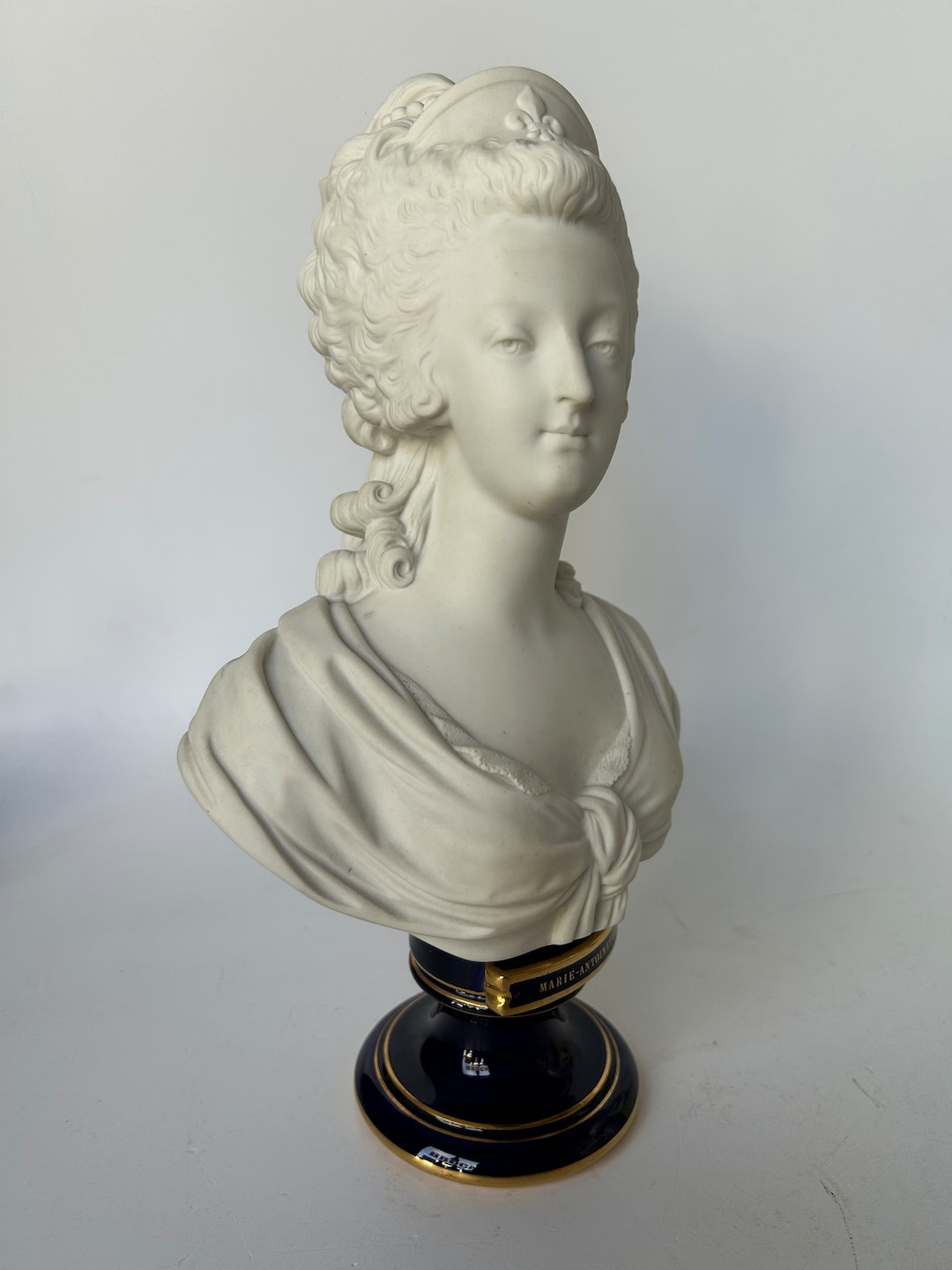 Tall Antique 19th Century Sevres Porcelain Bust Queen Marie Antoinette ...