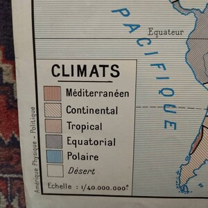 Vintage Geography Double Sided Poster French School Map USA America - Etsy