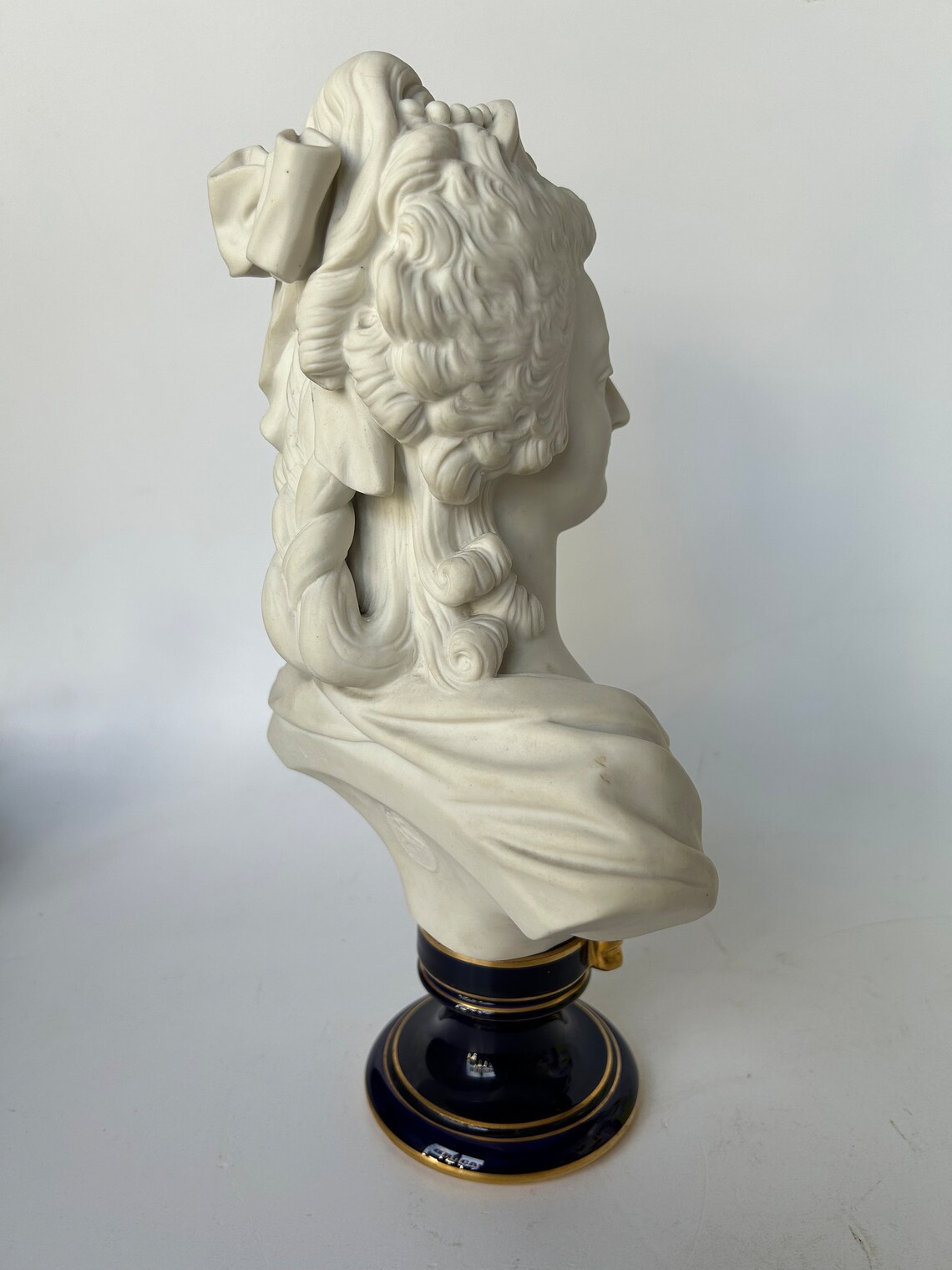 Tall Antique 19th Century Sevres Porcelain Bust Queen Marie Antoinette ...