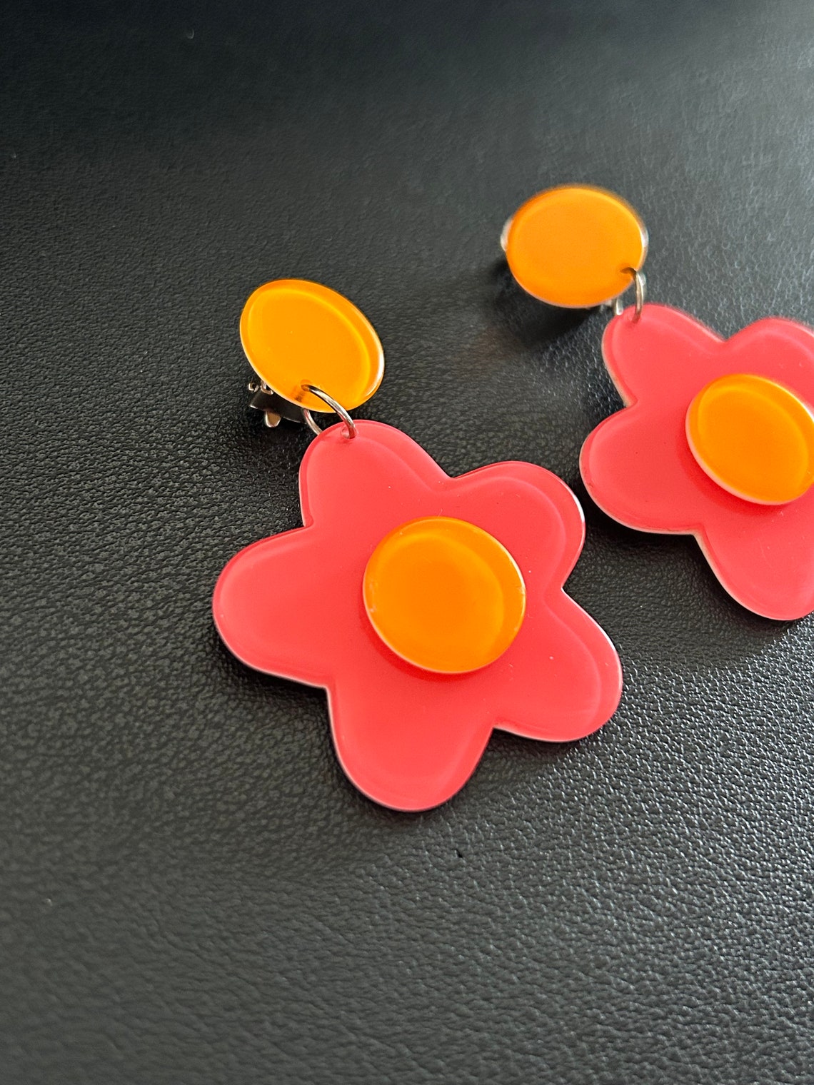 Vintage Marc Labat Paris Designer Clip on Earrings Flower - Etsy
