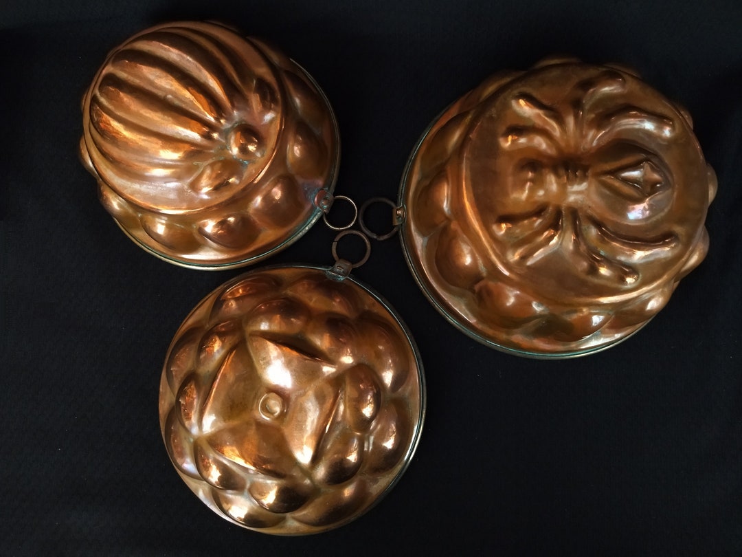 Set of 3 Vintage French Copper Cake Molds - Etsy