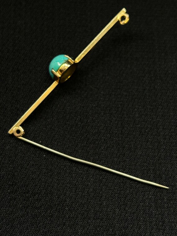 Antique 9ct gold Pin Bar Victorian Brooch - Gem