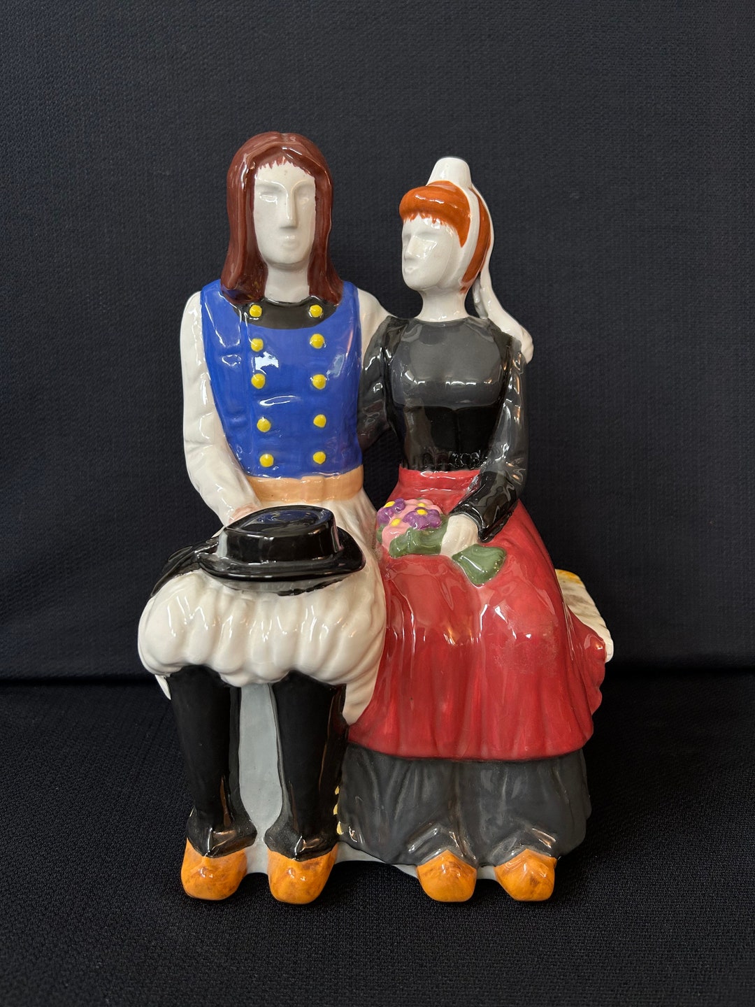 Vintage Quimper Breton Couple Ceramic Sculpture Artist 10 1/2 - Etsy