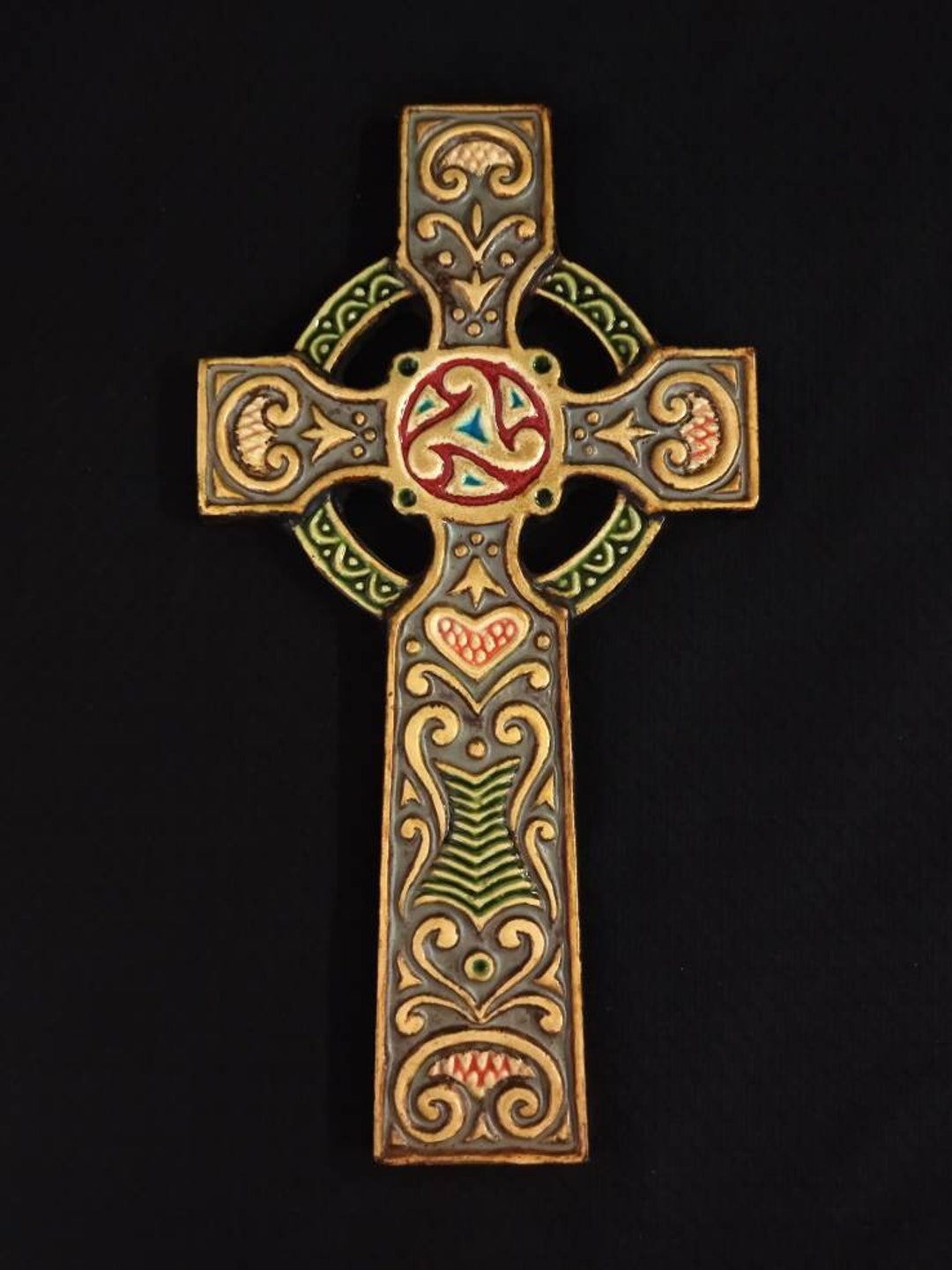 Vintage Ceramic Cross Breton Celt Kelt Artist KAP - Etsy