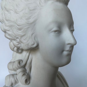 Tall Antique 19th Century Sevres Porcelain Bust Queen Marie Antoinette ...