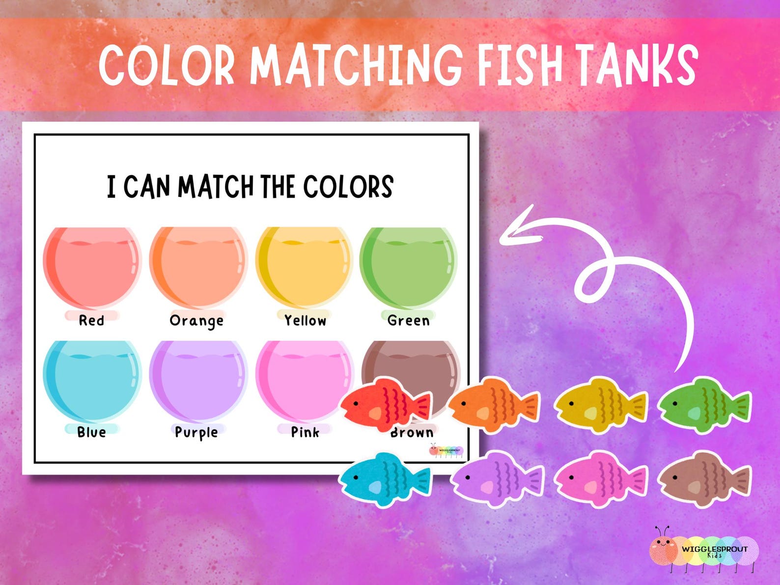 Fish Tank Color Sorting Activity | Preschool Printable Worksheet ...