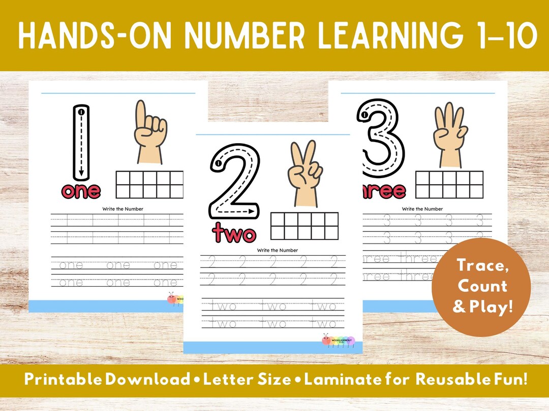 Preschool Number Mats | Trace, Count, Playdough Activity (digital ...