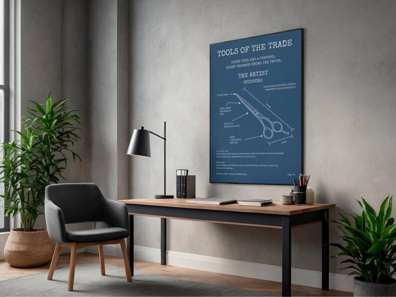 Dog Grooming Blueprint Print, Grooming Scissors Poster, Groomer Gift ...