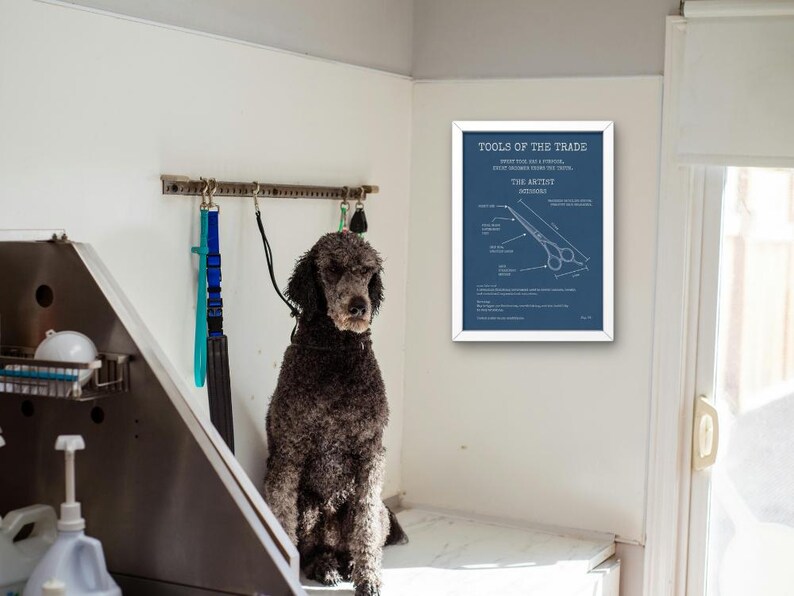 Dog Grooming Blueprint Print, Grooming Scissors Poster, Groomer Gift ...