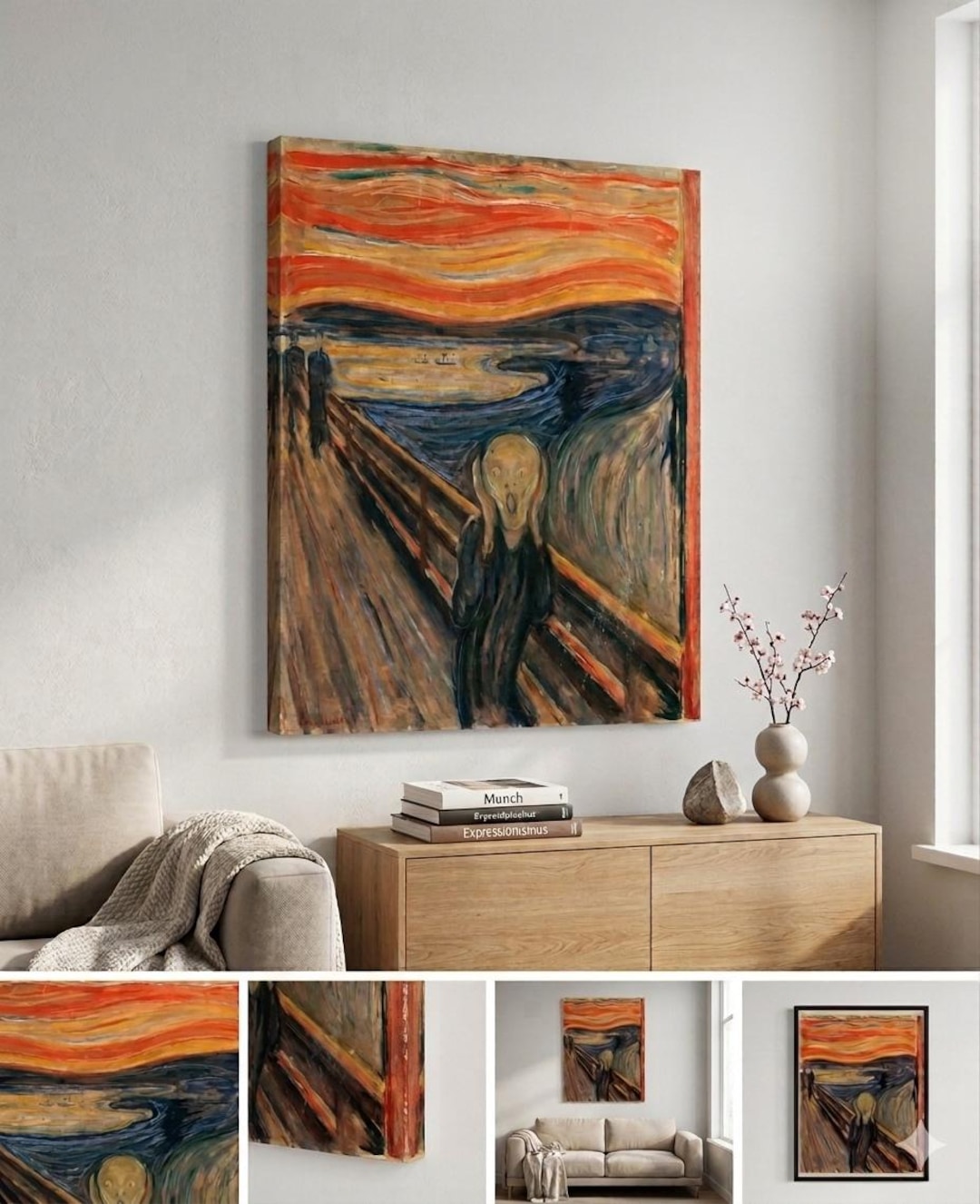 Quadro em tela "O Grito" de Edvard Munch, reprodução da famosa pintura ...