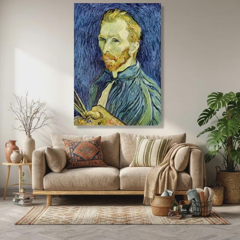 Vincent Van Gogh Self Portrait Canvas Print, Famous Classic Fine Art ...