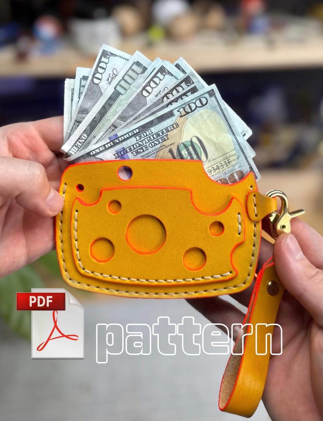 Molde em PDF para Porta-Cartões de Couro | Modelo para Porta-Cartões ...