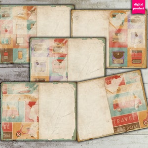 DIGITAL Grunge Retro Junk Journal Pages - Digital Retro Junk Journal ...
