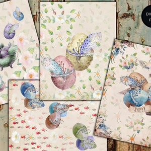 DIGITAL Vintage Easter Eggs Ephemera - Printable Easter Paper Download ...