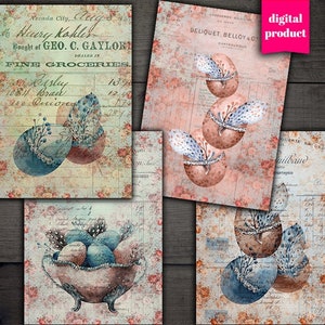 DIGITAL Easter Eggs Digital Easter Paper Download VBM2487 - Etsy