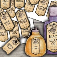 Watercolor Witch Potion Clipart Bundle: Halloween Digital Download ...