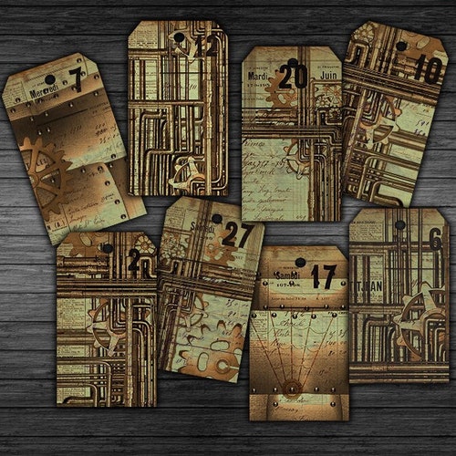 DIGITAL Vintage Postal Tags Digital Collage Sheet Download - Etsy