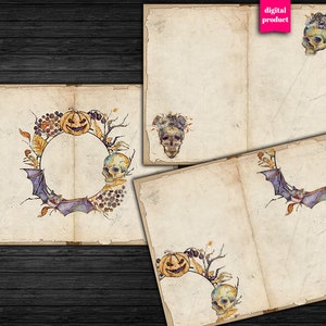 DIGITAL Halloween Junk Journal Pages - Halloween Digital Papers ...