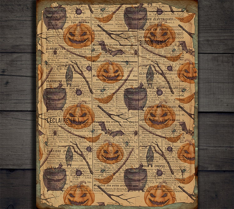 DIGITAL Vintage Halloween Junk Journal Ephemera Digital | Etsy