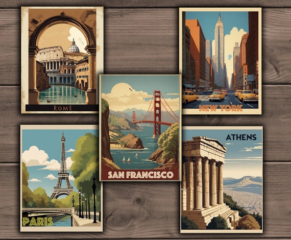 Printable Vintage Travel Postcards