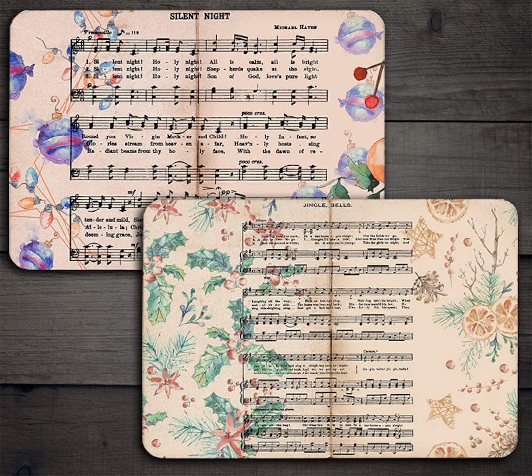 DIGITAL Christmas Music Sheets Printable Graphics - Christmas Digital ...