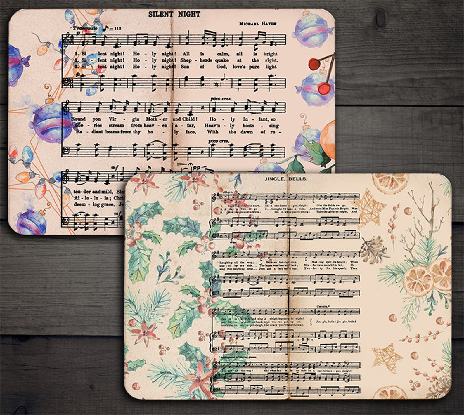 DIGITAL Christmas Music Sheets Printable Graphics Christmas - Etsy