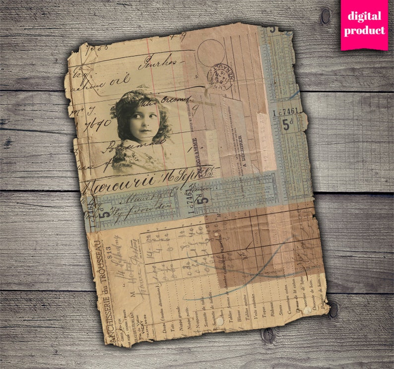 DIGITAL Vintage Grunge Ephemera Printable Grunge Ephemera - Etsy