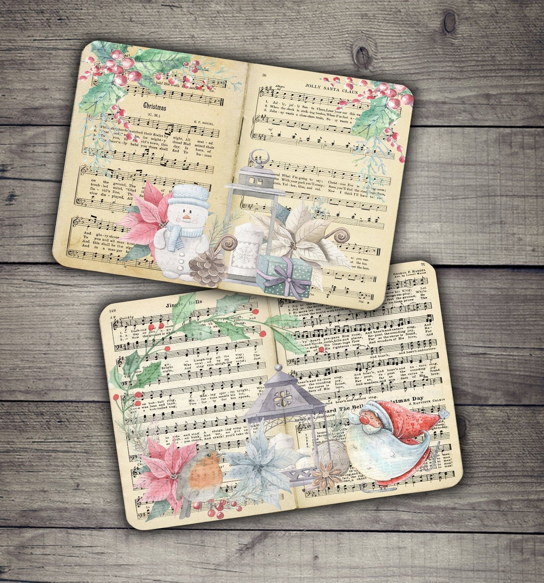 DIGITAL Digital Christmas Junk Journal Printables - Digital Papers ...