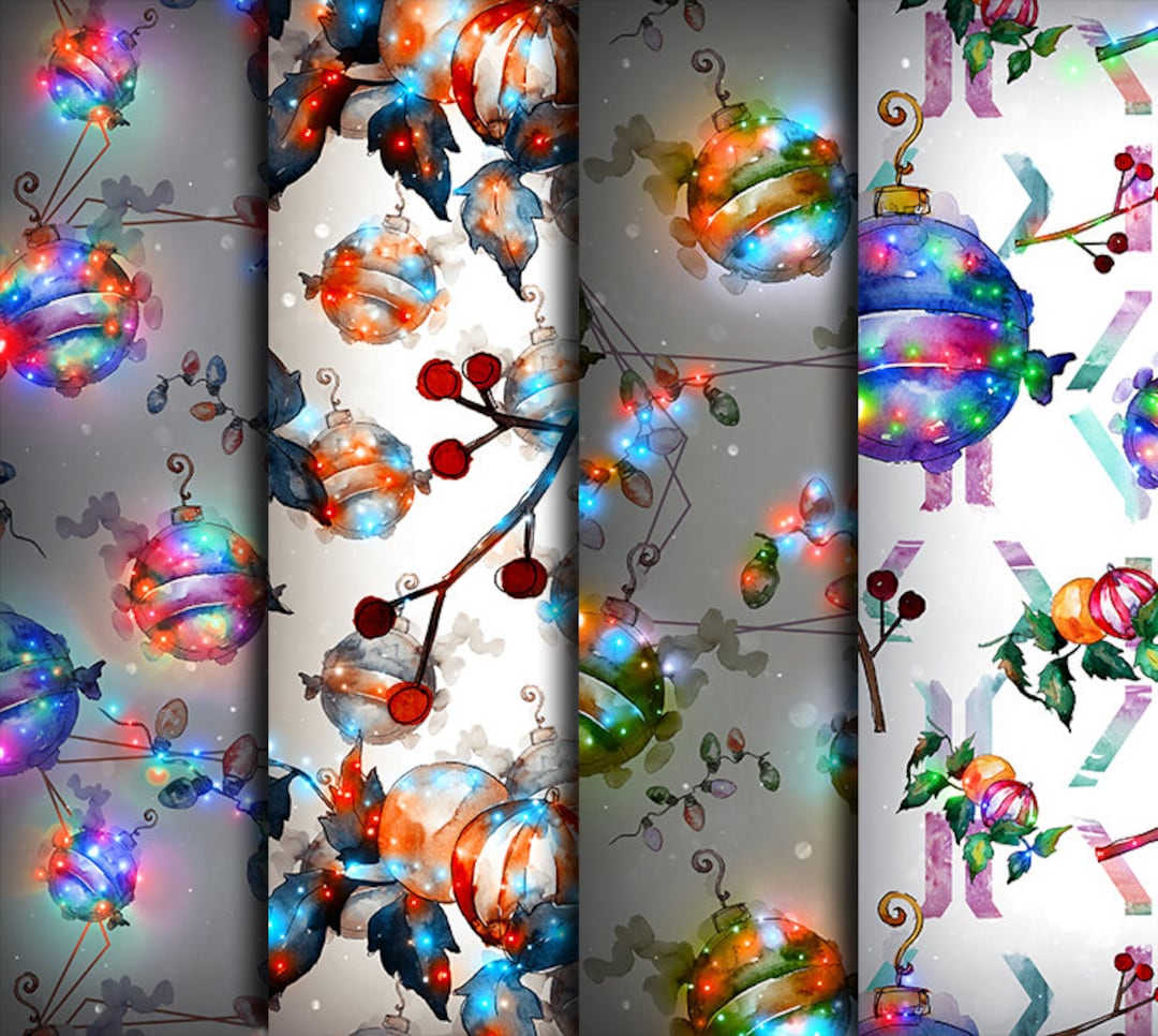 DIGITAL Glowing Christmas Lights Digital Paper Download - Etsy