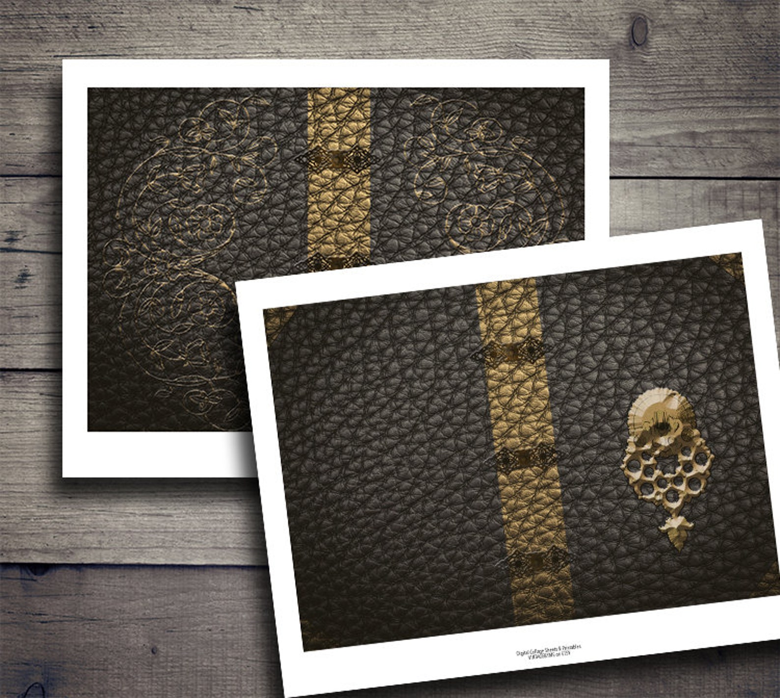 DIGITAL Vintage Gold Leather Journal Covers Digital Papers - Etsy