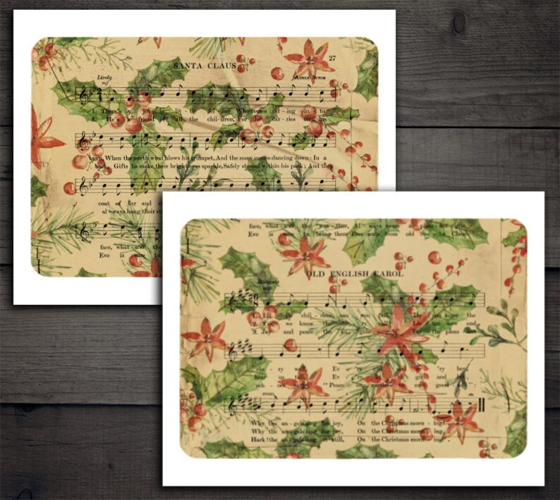 DIGITAL Christmas Songs Junk Journal Kit Digital Paper - Etsy