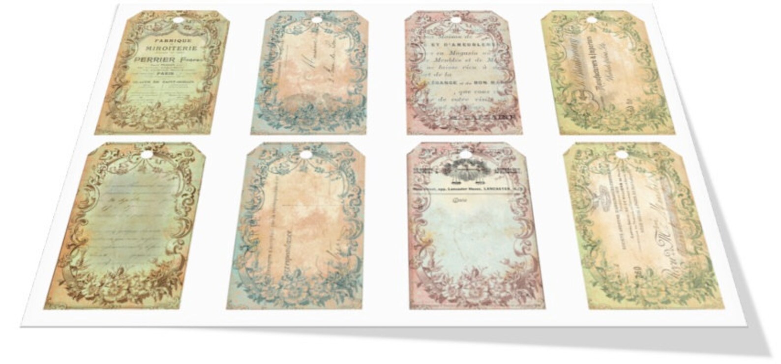 DIGITAL Ephemera Gift Tags Digital Collage Sheet Download - Etsy