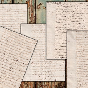 DIGITAL 1700's Handwritten French Letters - Printable Handwritten Junk ...