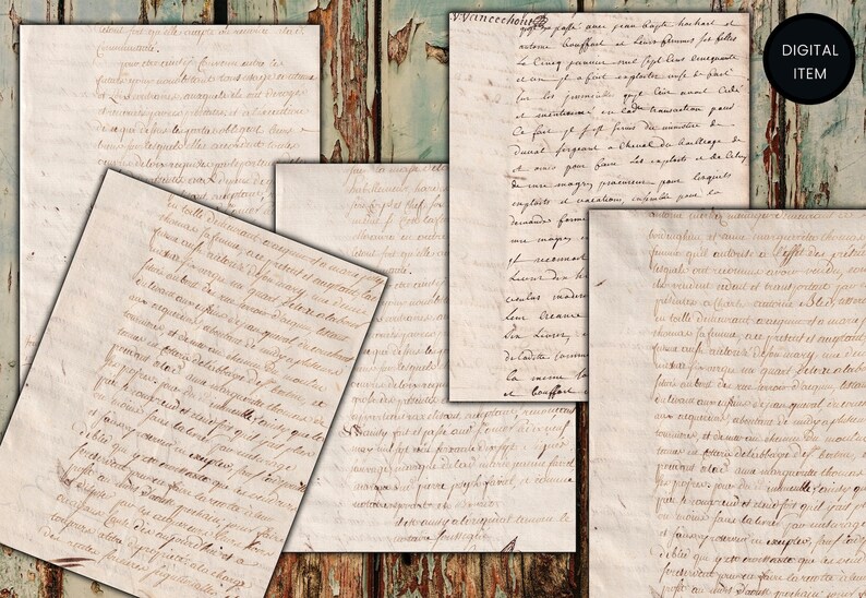 DIGITAL 1700's Handwritten French Letters Printable - Etsy