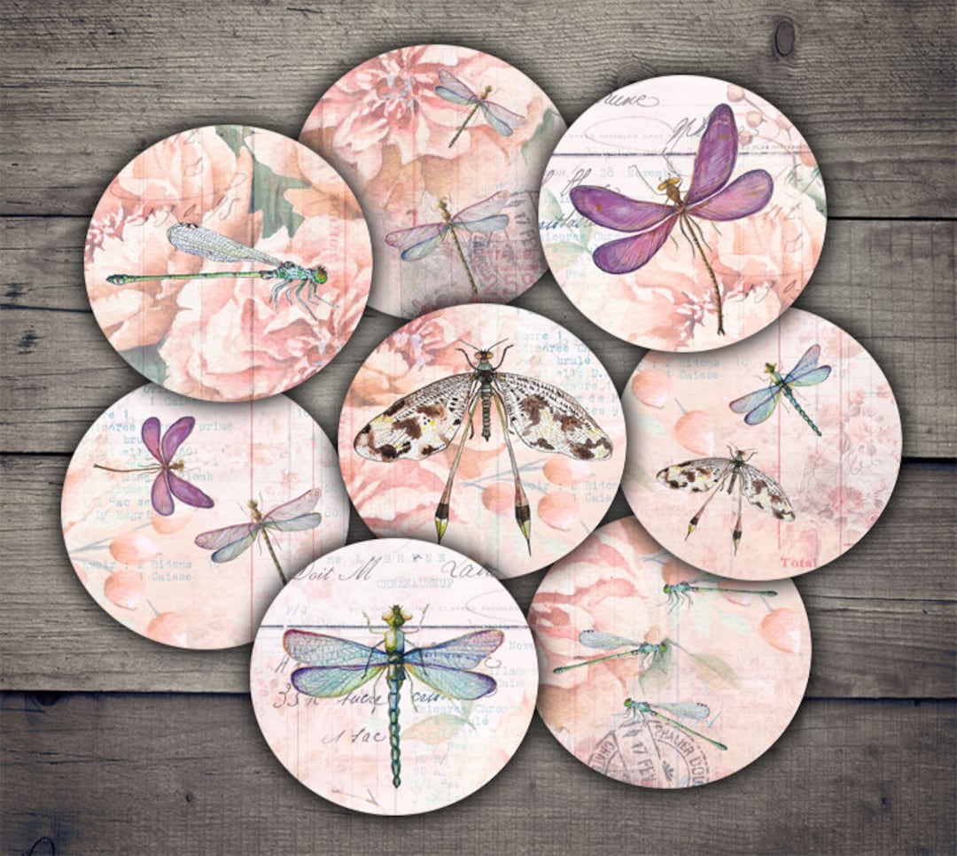 Dragonfly Circle Images: Printable Collage Sheet (digital Download ...