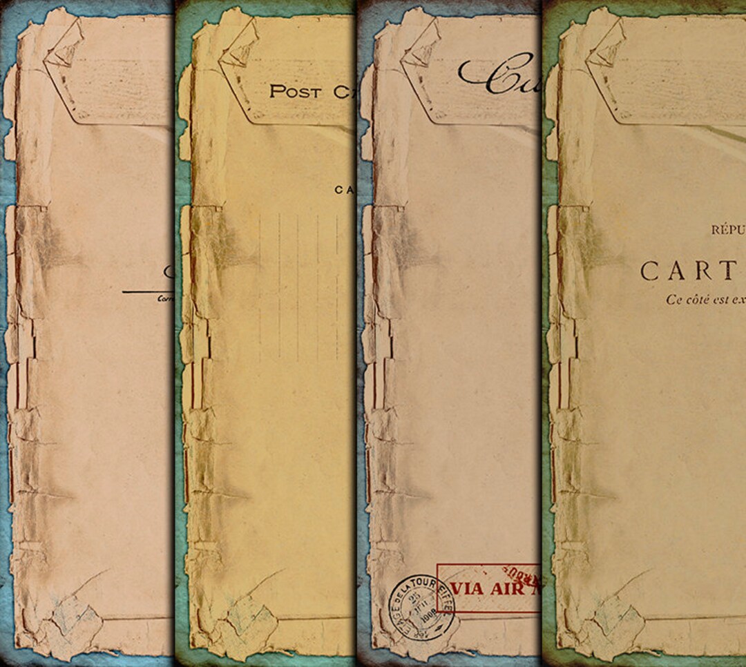 DIGITAL Vintage Grunge Postal Ephemera - Digital Collage Sheet Download ...