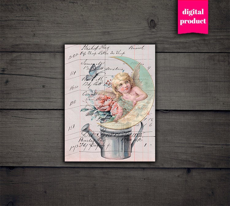 DIGITAL Angels Vintage Ephemera Printable Angel Papers | Etsy