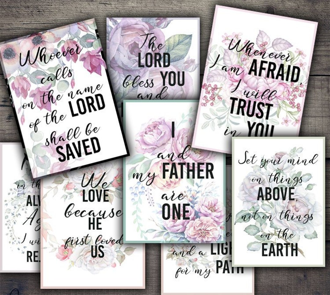DIGITAL Bible Verses Scripture Cards Printable - Digital Collage Sheet ...