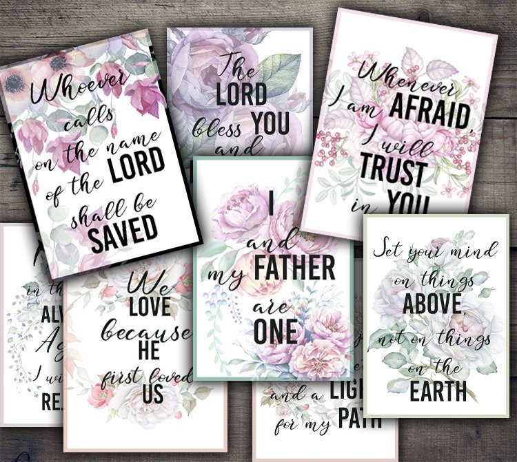 DIGITAL Bible Verses Scripture Cards Printable - Digital Collage Sheet ...