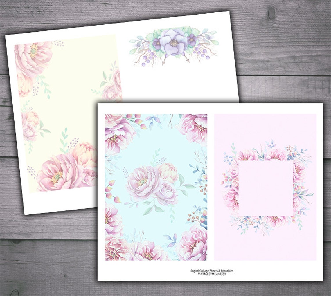 DIGITAL Watercolor Floral Backgrounds Digital Paper - Etsy