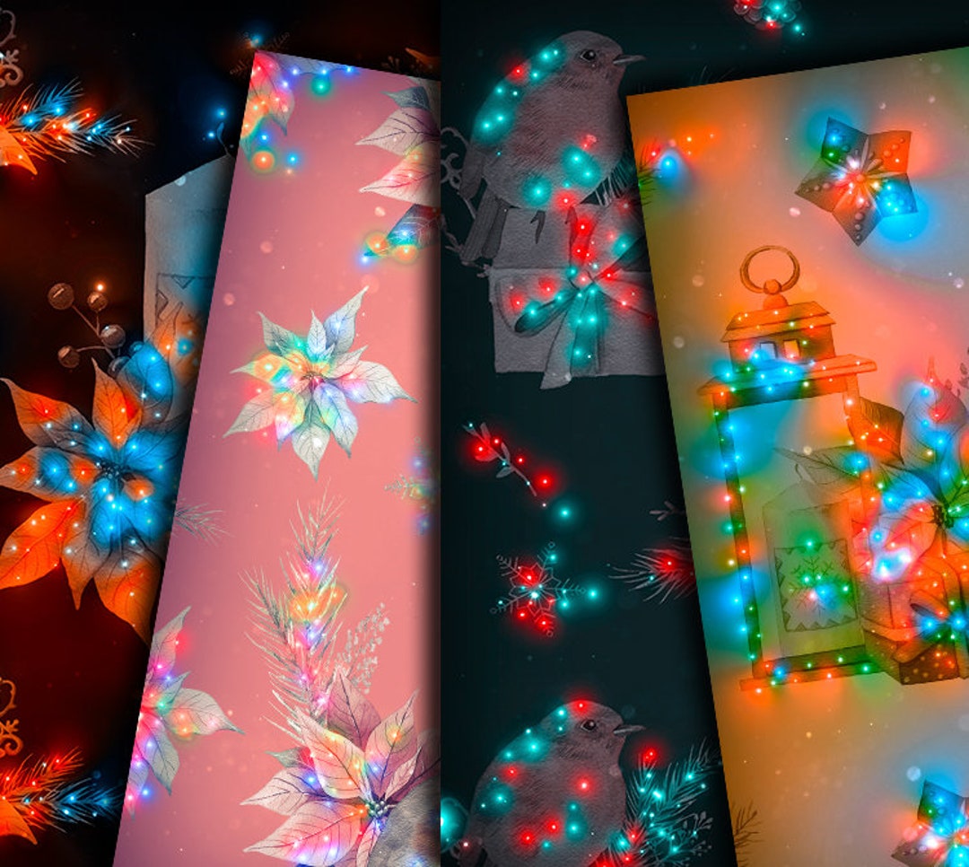 DIGITAL Glowing Christmas Lights Digital Paper Download - Etsy