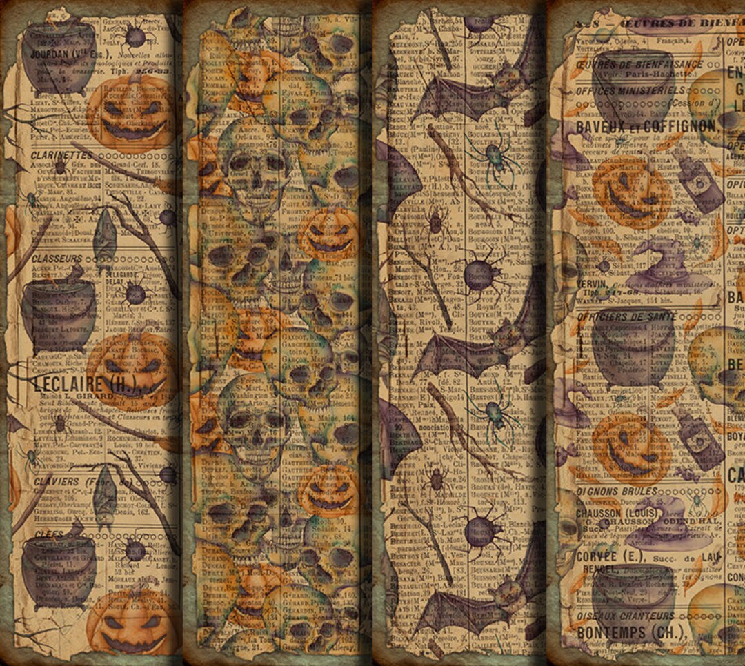DIGITAL Vintage Halloween Junk Journal Ephemera - Digital Collage Sheet ...