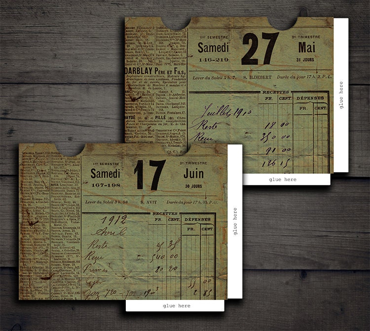 DIGITAL Vintage Numerals Printable Envelopes Digital Collage - Etsy