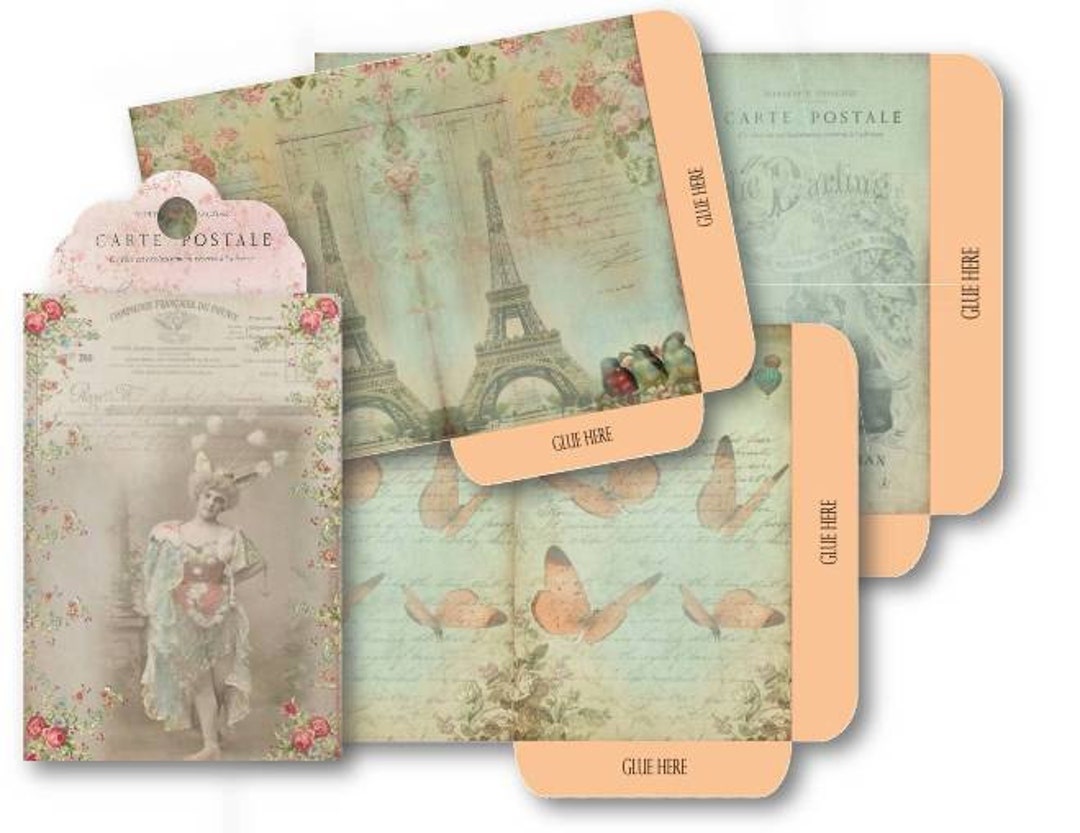 DIGITAL French Nostalgia Envelopes Digital Collage Sheet Download -527 ...